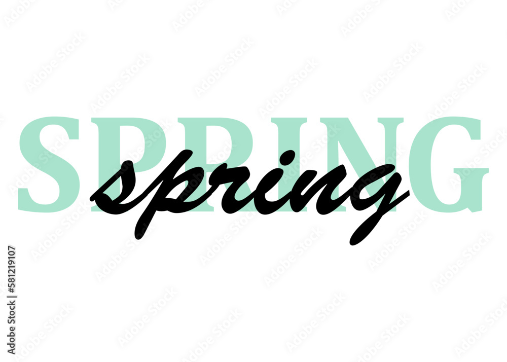 Logo aislado con letras del mensaje spring en texto manuscrito sobre ...