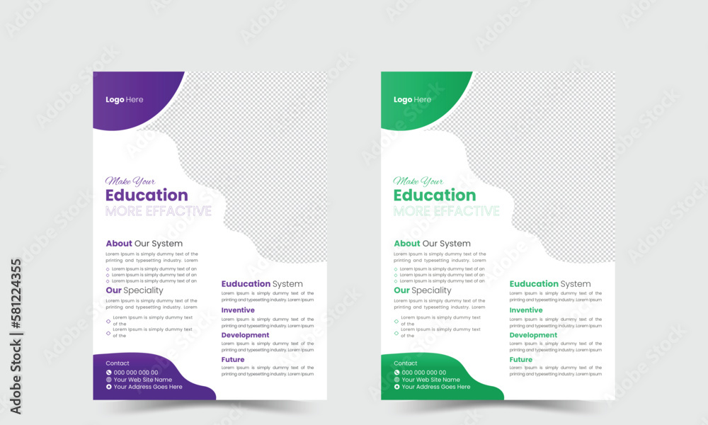 Education templates of a4 flyer, Kids Childress back to school ...
