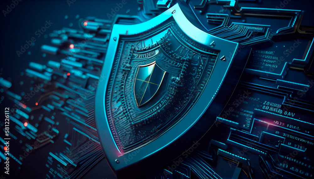 Virtual shield for data protection on the chip. Generative AI Stock ...