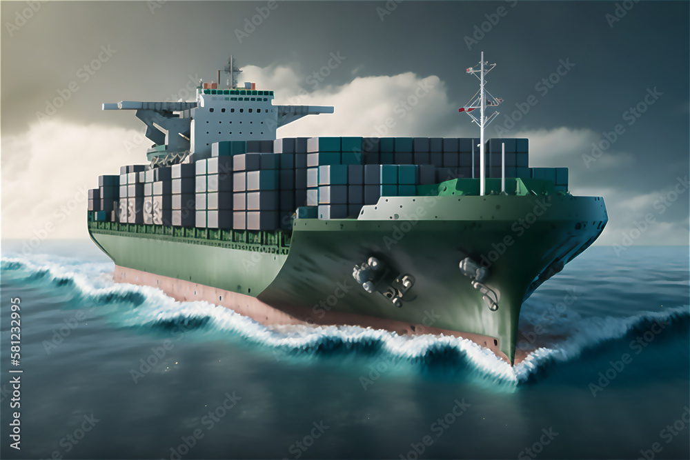 Logistic, worldwide shipping and Fright ship transportation concept ...