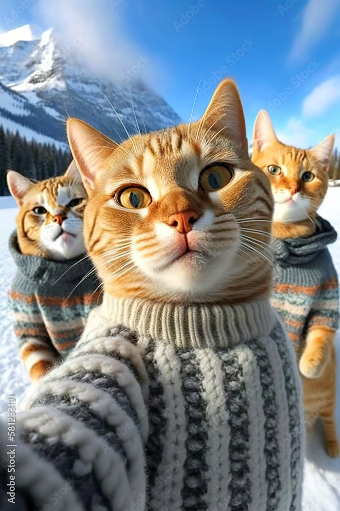 Cats Wearing Sweaters