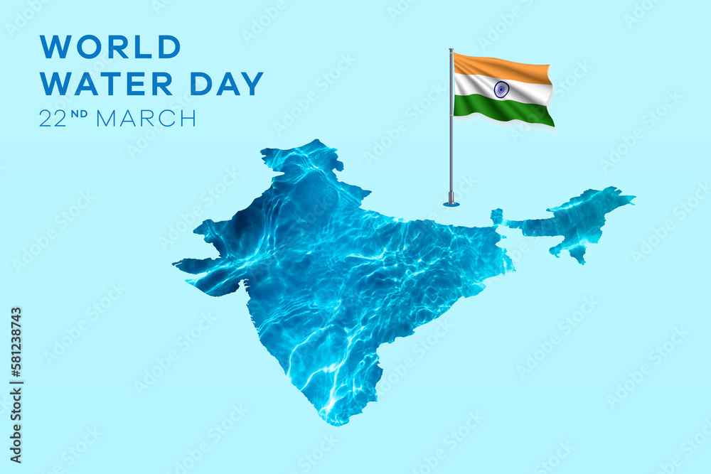 World Water Day India. Water day concept. Save Water Save World ...