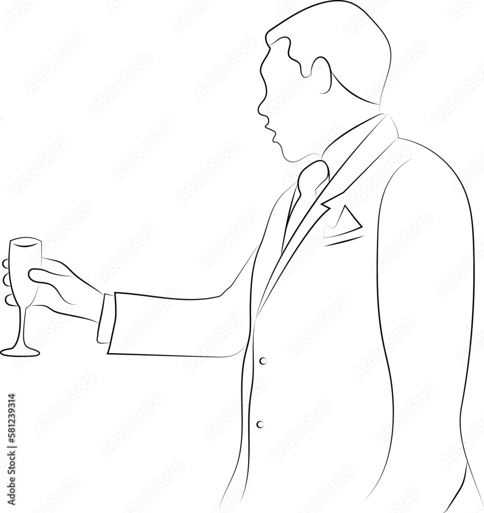 Fancy Dressed Man Drawing