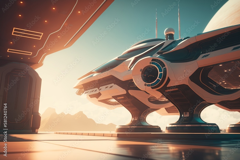 Hyper-Detailed Futuristic Spaceport: Epic Composition of Aliens ...