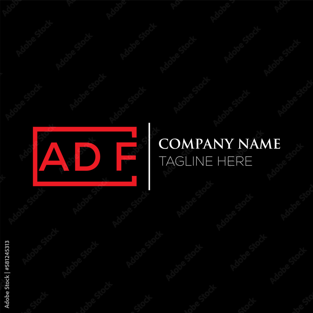ADF letter logo design on black background. ADF creative initials ...