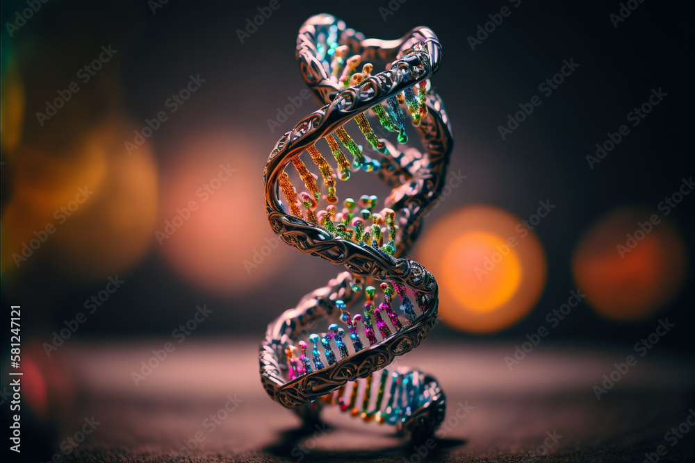 DNA Futuristic digital background, Generative AI for Science and ...
