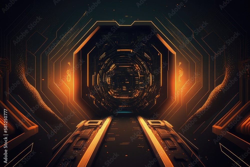 Abstract sci-fi space background material AI generated Stock ...