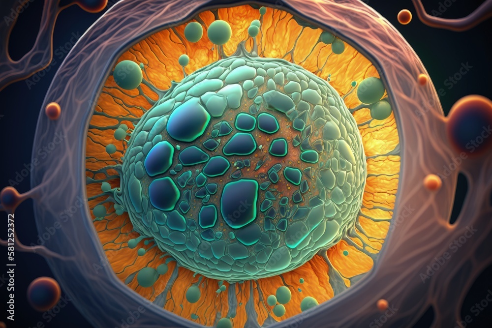 Animal cell seen from the inside, Animal cell close up, Generative AI ...