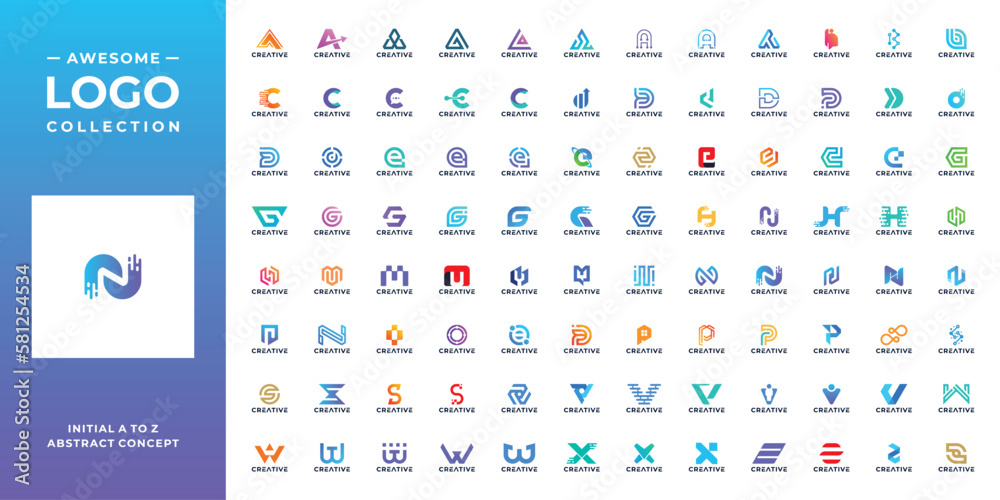 Collection of letter a to z logo design Stock Vector | Adobe Stock