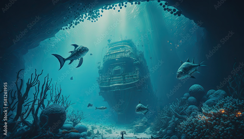 The lost underwater world Prompt "tropical underwater world with a ...
