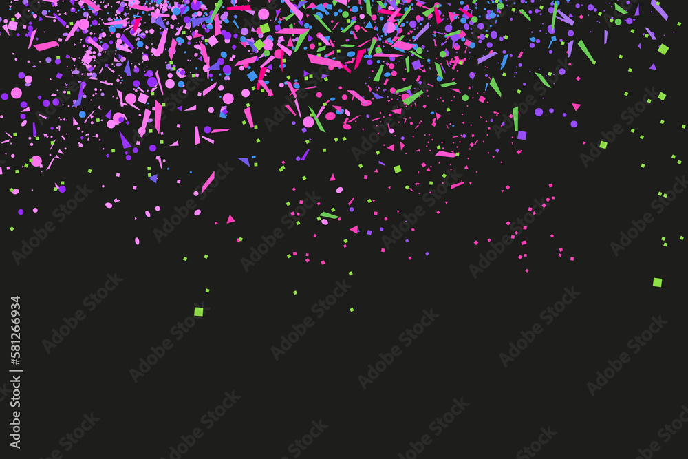 Confetti on black background. Bright explosion. Texture with colorful ...