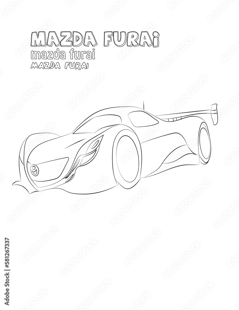Carro Mazda Forai dibujo para colorear Stock Illustration | Adobe Stock