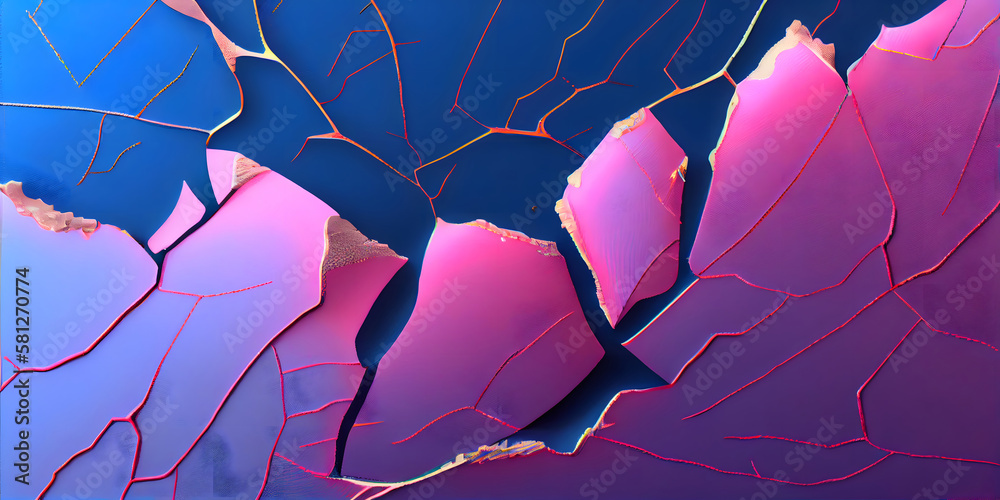 Crystalline Depths: An Abstract of Angular Fragments shades of blue and ...