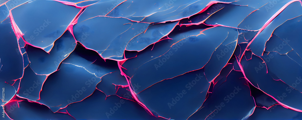 Crystalline Depths: An Abstract of Angular Fragments shades of blue and ...