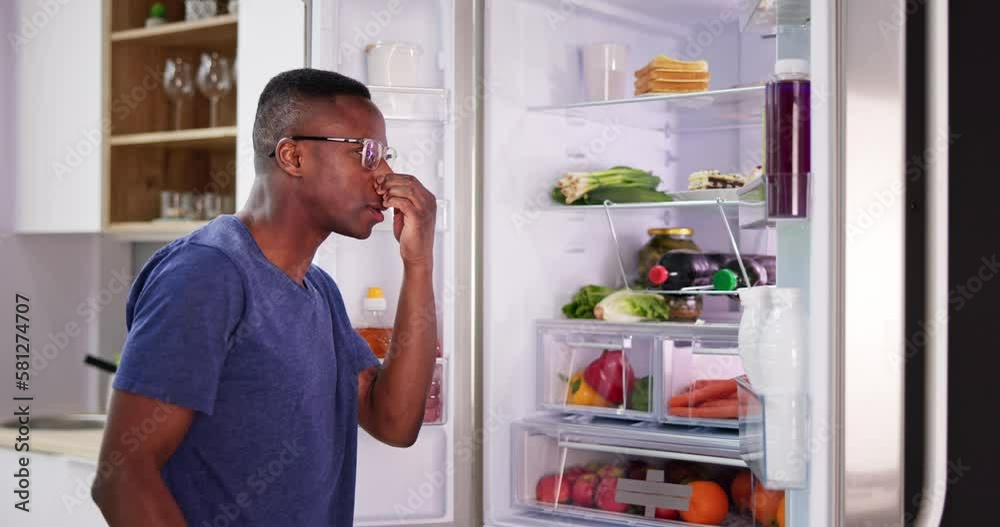 Rotten Food Bad Smell Or Stink In Refrigerator vídeo do Stock | Adobe Stock