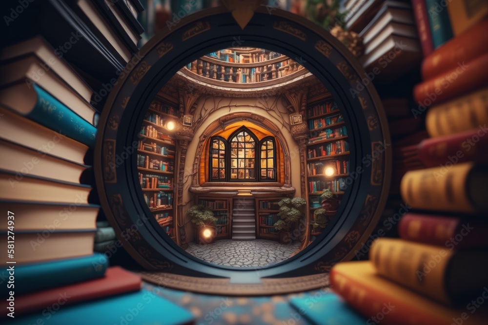 Journey Through an Epic Composition of a Magical Bookshop with Talking ...