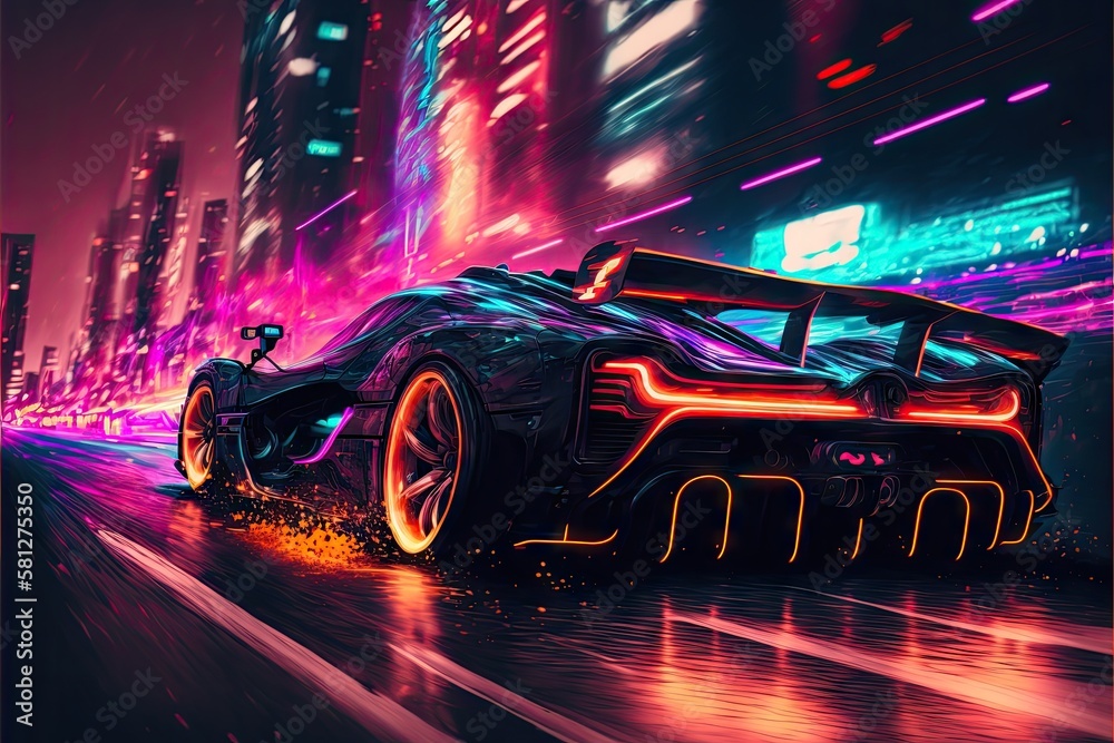 Cool Cars With Neon Lights And Girls