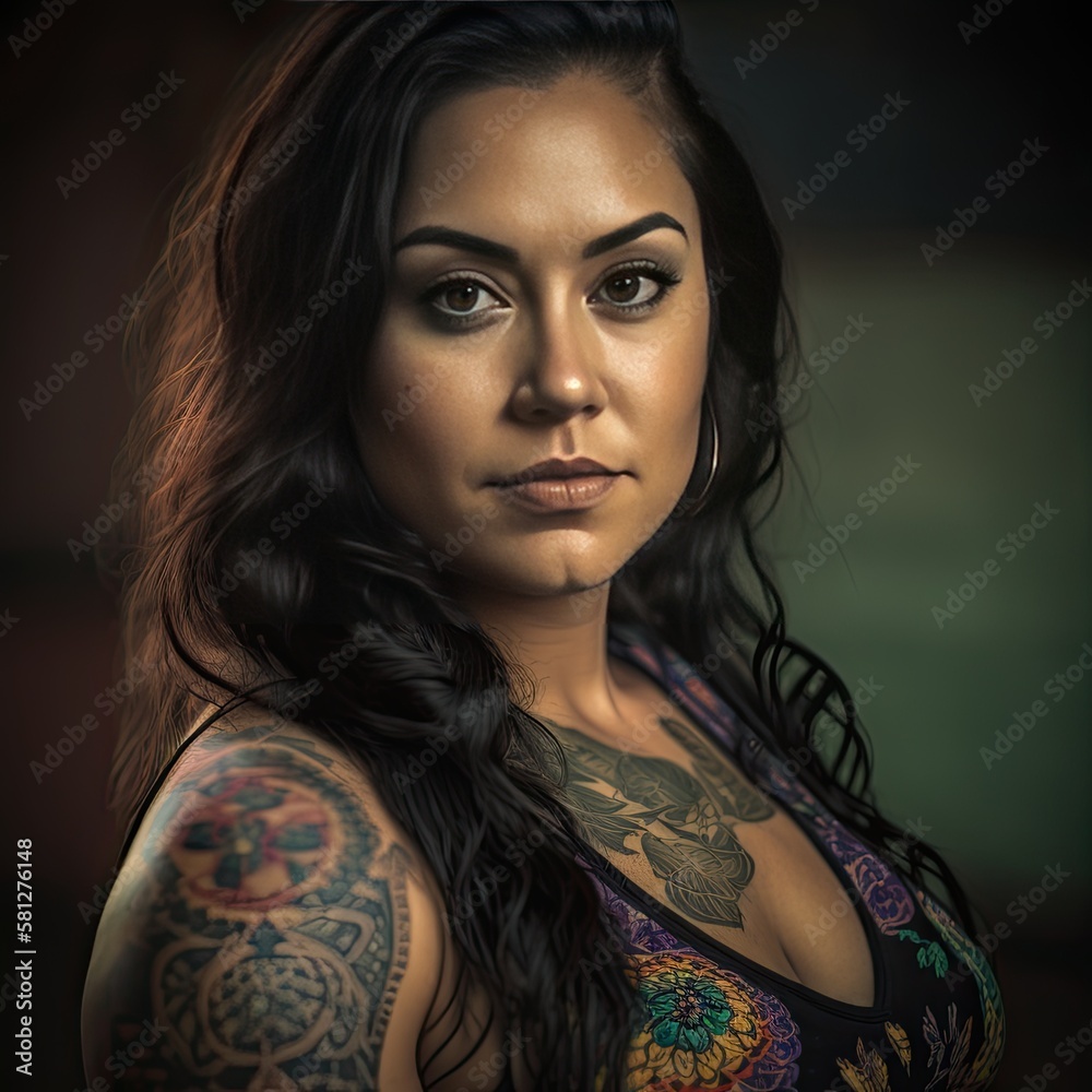 Generative AI - Badass Beauties 040: Digital painting of a beautiful ...