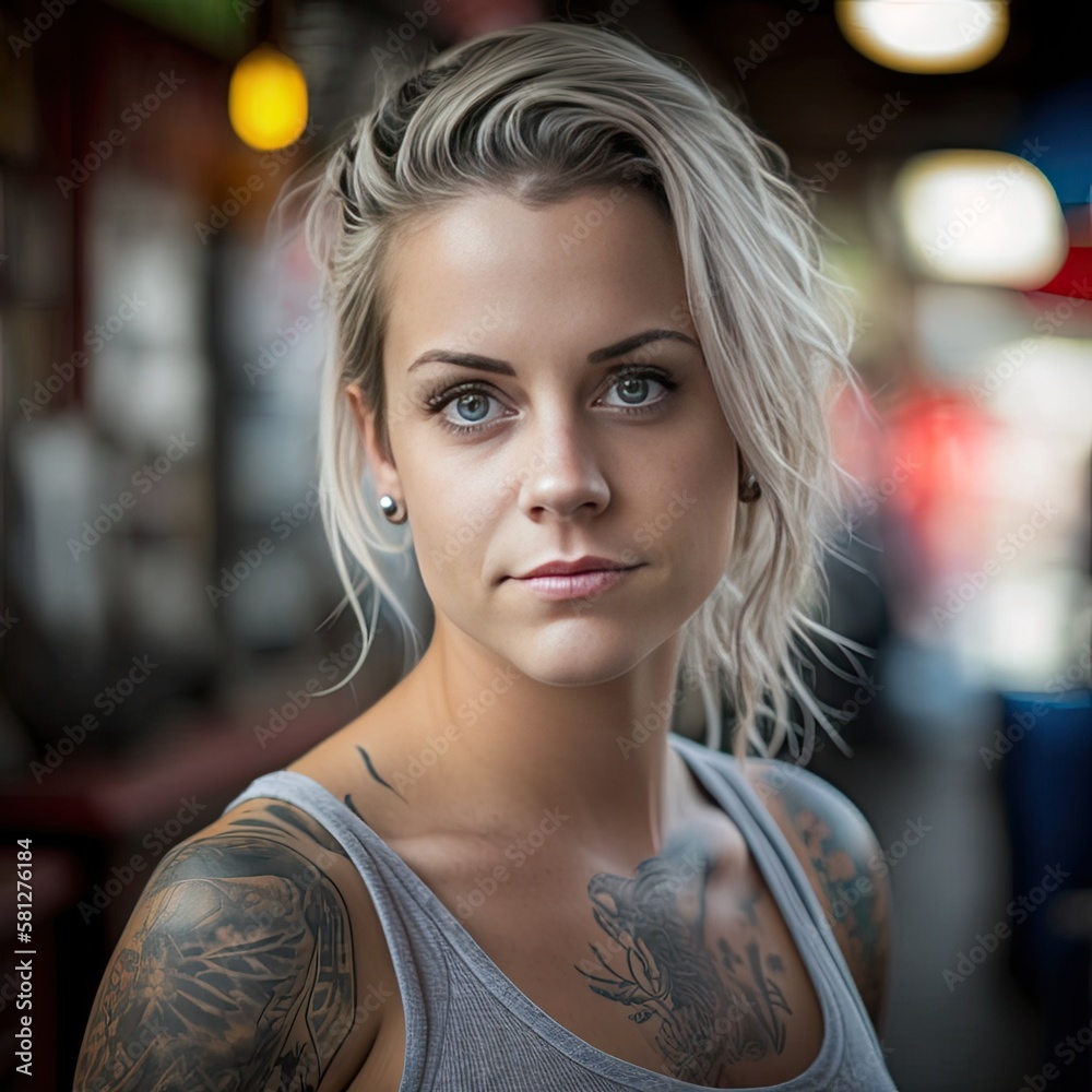 Generative AI - Badass Beauties 019: Digital painting of a beautiful ...