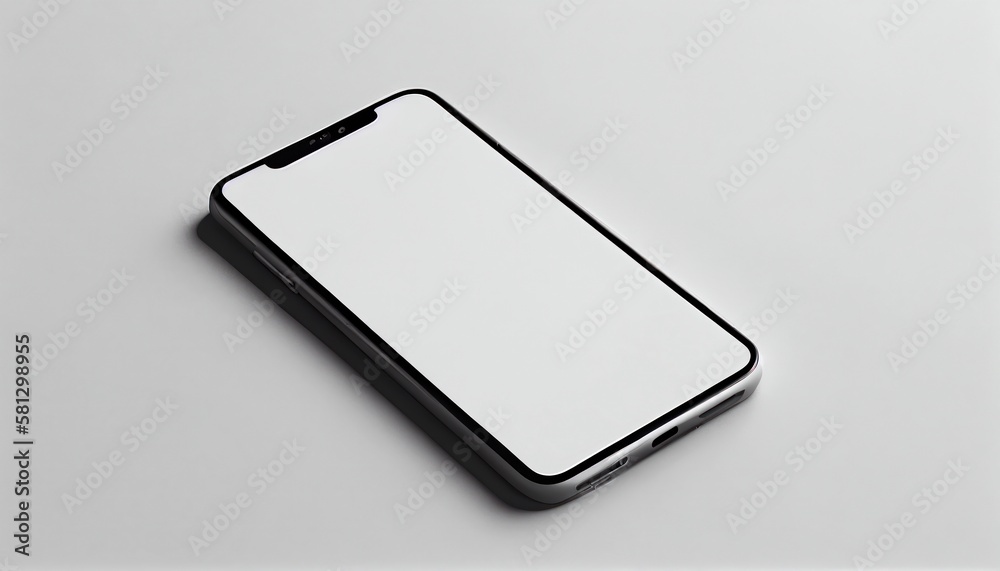 closeup cell phone table transparent sleek white black circle apple ...