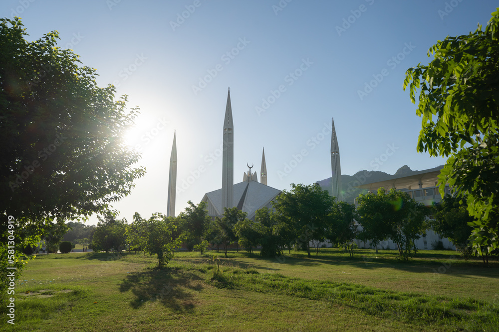 Faisal Mosque. The largest mosque in Islamabad, Pakistan. Muslim or ...