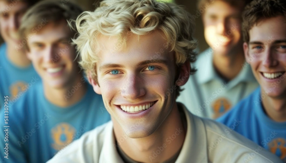 Group of Diverse and Empowered Caucasian White Youth Male High School ...