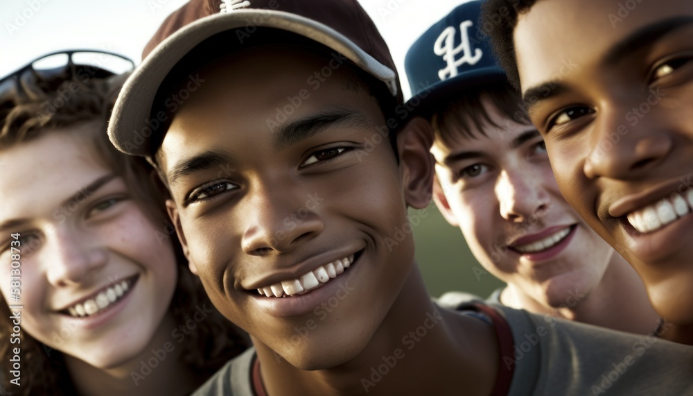 Group of Diverse and Empowered Multiracial Youth Male High School ...