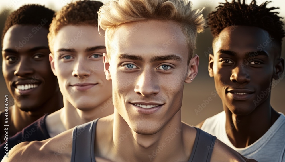 Ilustrace „Group of Diverse and Empowered Multiracial Youth Male High ...