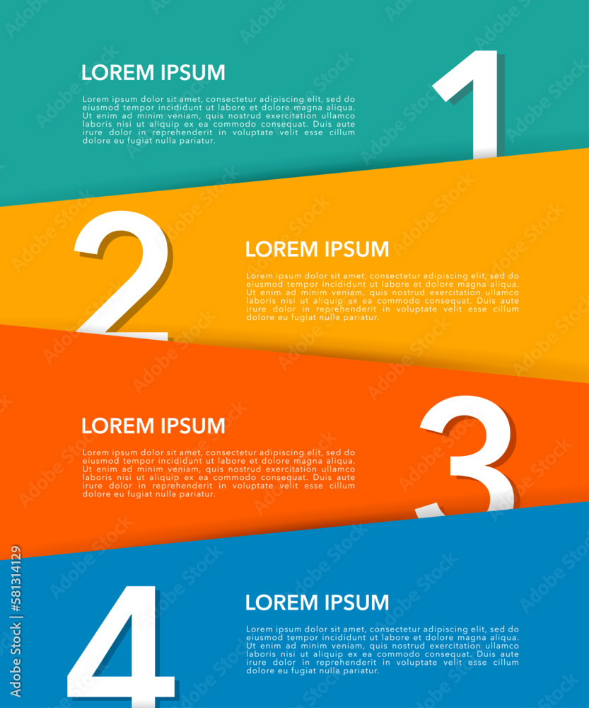 4 steps infographic poster. Vector illustration. Stock Vector | Adobe Stock