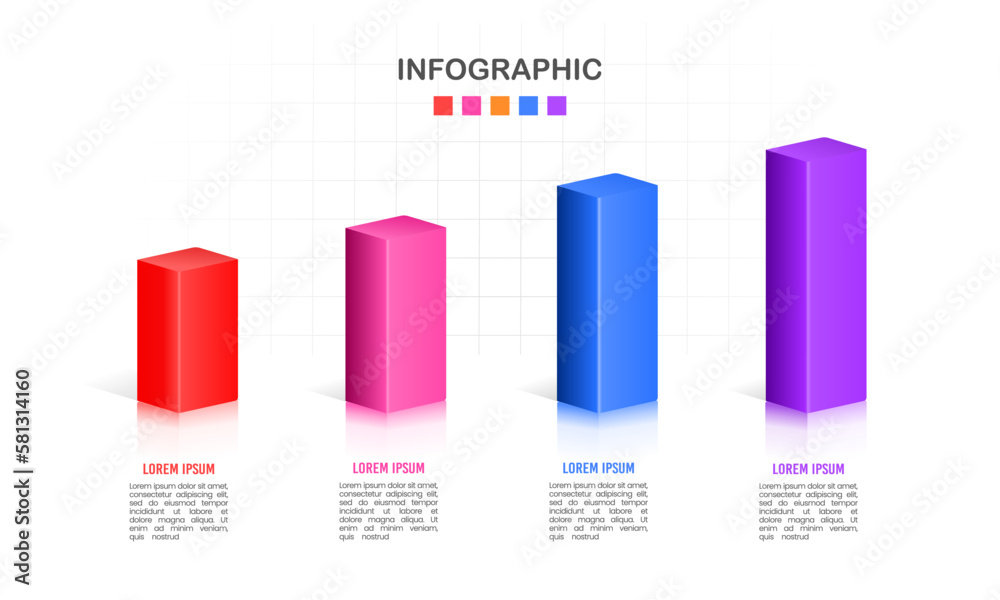 4 Bar Charts. Presenting the company's annual growth. Presentation ...