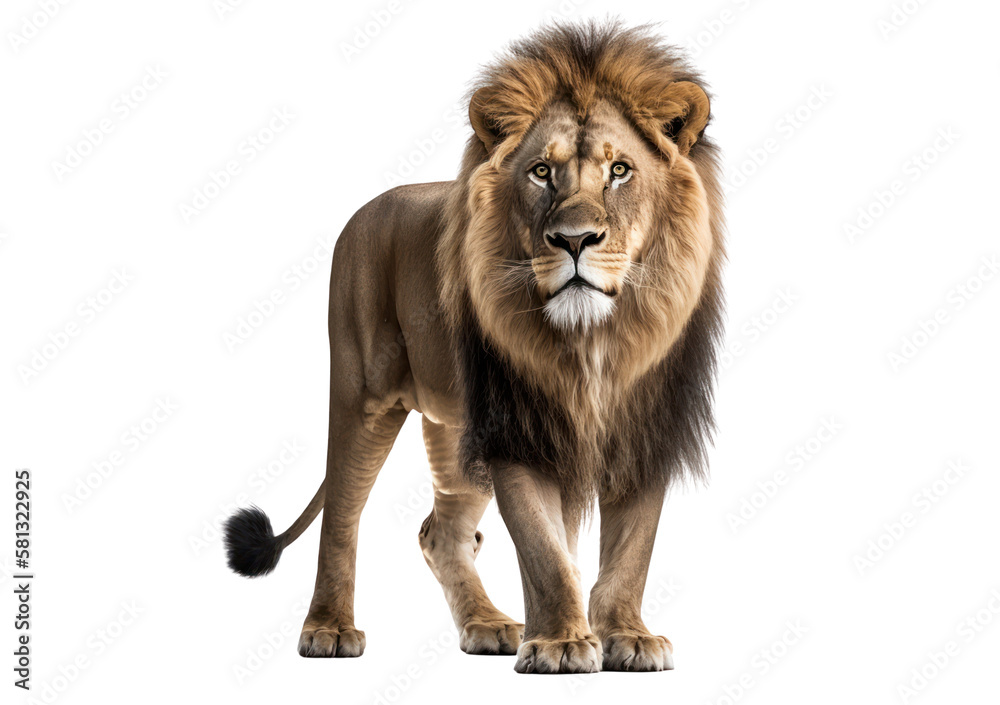 Lion isolated on white, transparent background, PNG, generative ai ...