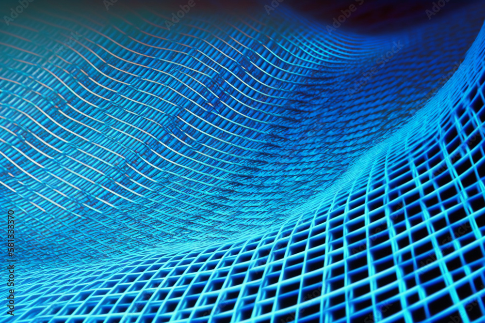 Curved blue grid texture with chromatic aberration background hd Stock ...
