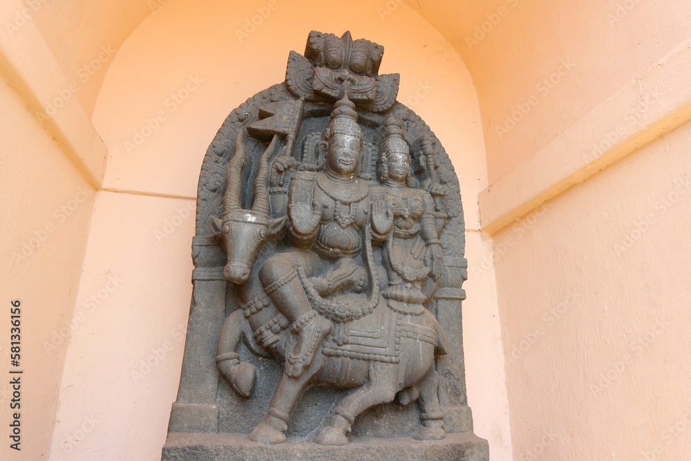 Vayu - The Hindu god of wind and air space with his consort Bharati or ...