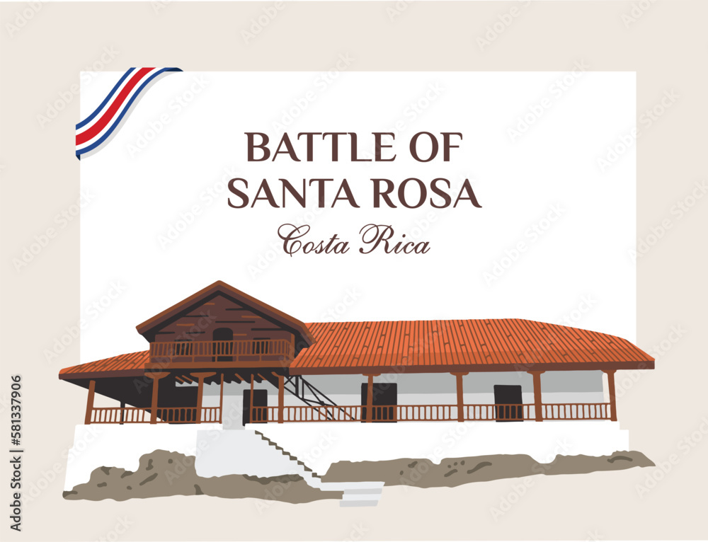 VECTORS. Editable banner for the Battle of Santa Rosa, held at "La ...