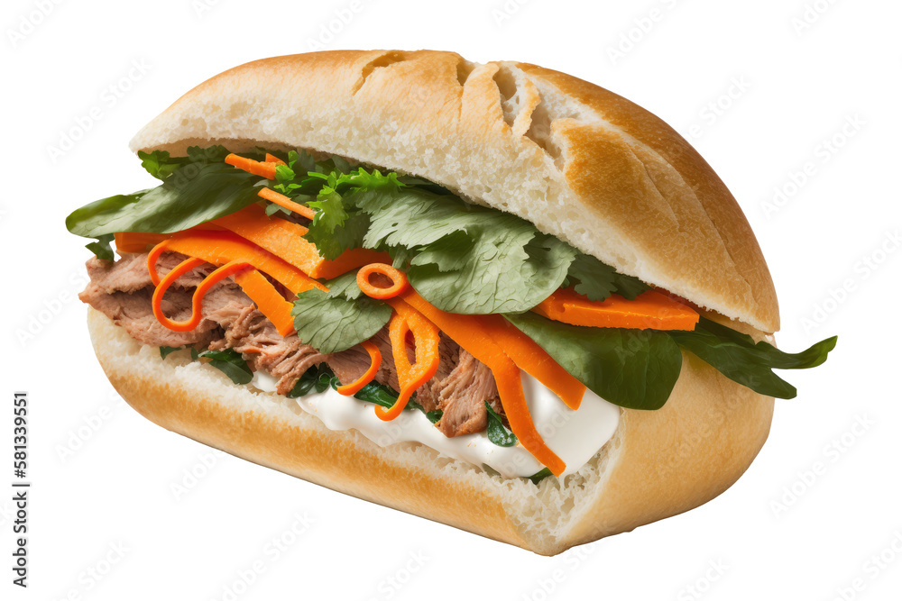 Banh Mi on isolated transparent background, png. Generative AI Stock ...
