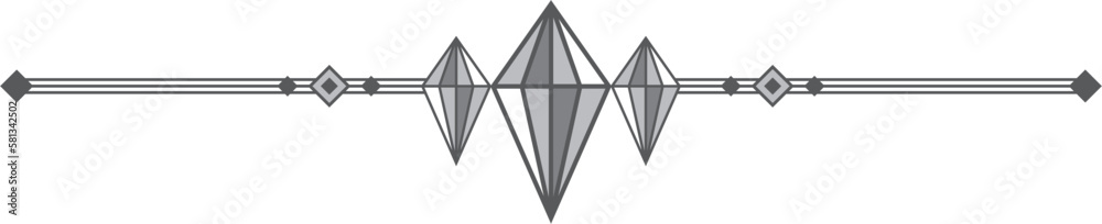 Diamond Border Divider Line Design Element Vector Stock Vector | Adobe ...