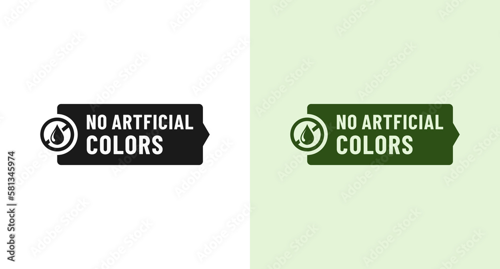 Best No artificial colors label or No artificial colors mark vector in ...