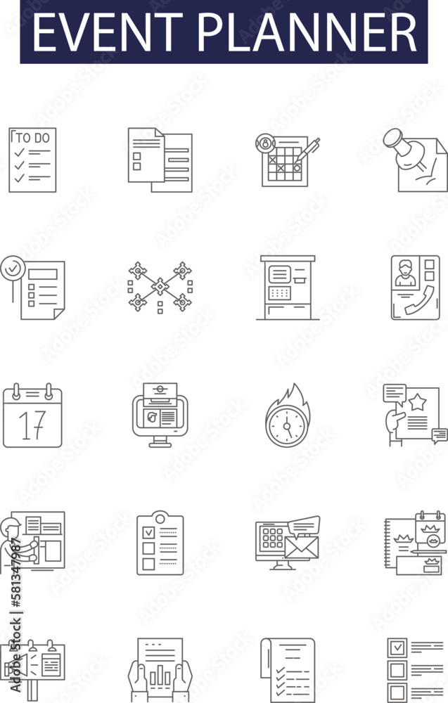 Event planner line vector icons and signs. Coordinator, Arranger ...