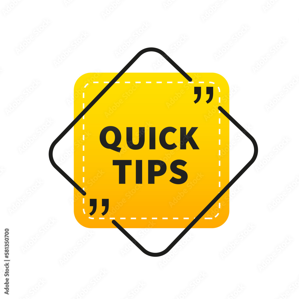 Quote banner with text. Quick tips, Question mark about a special offer ...