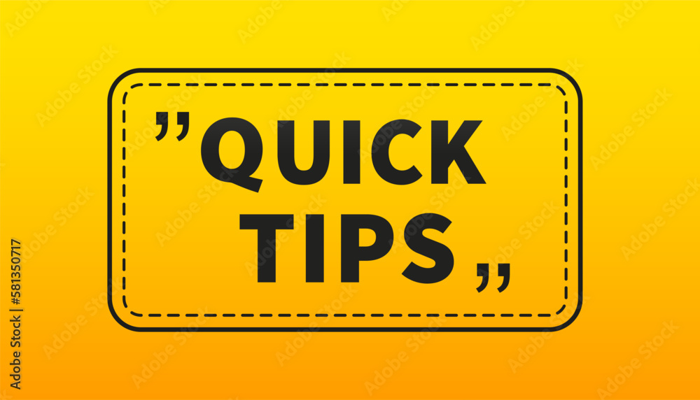 Quote banner with text. Quick tips, Question mark about a special offer ...