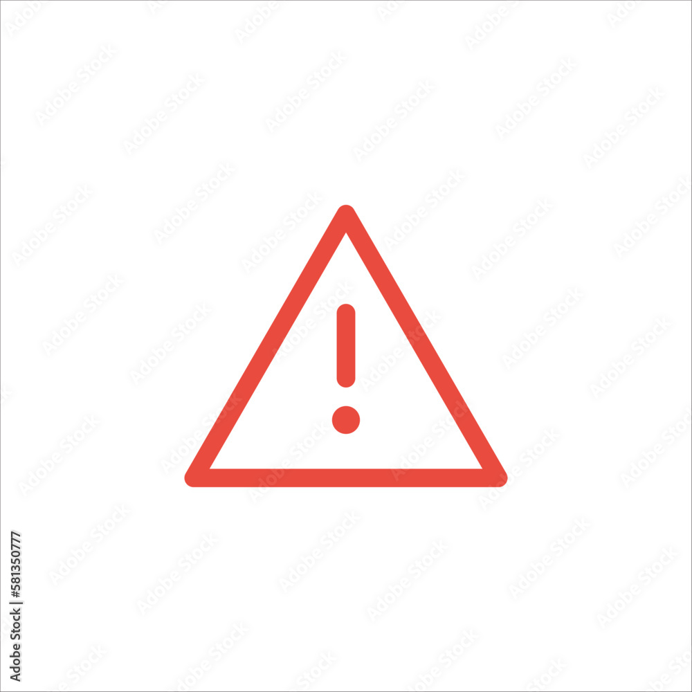 Triangle Attention red sign with exclamation mark symbol. danger alert ...