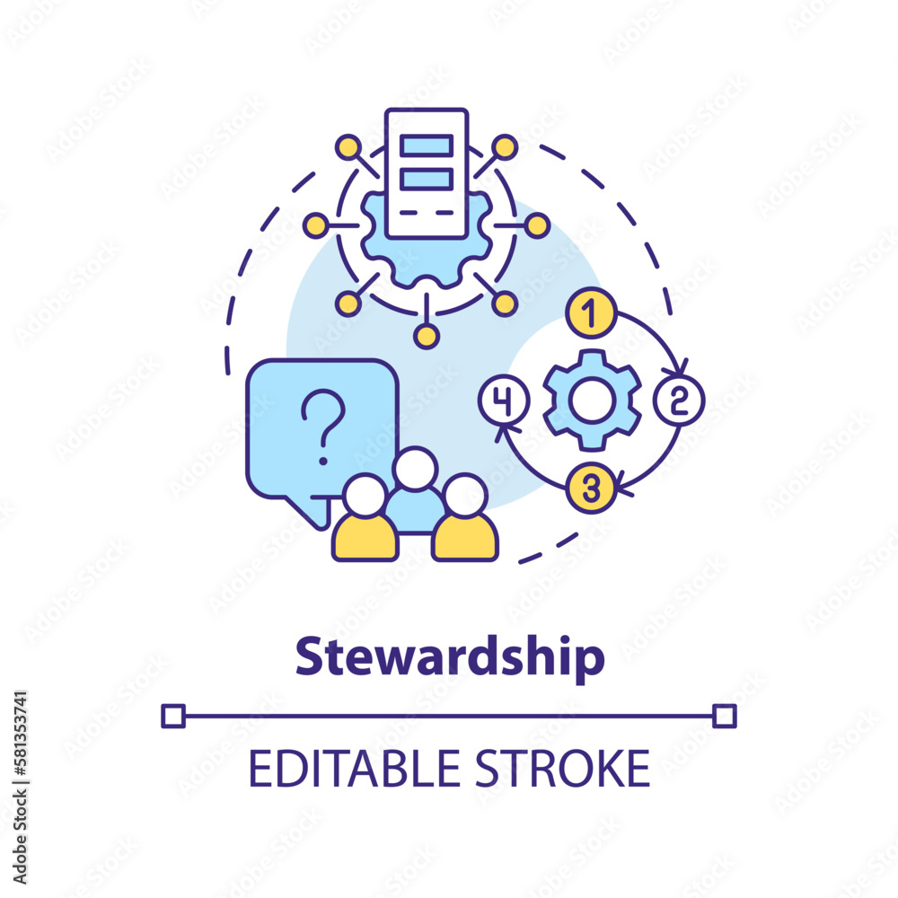 Stewardship concept icon. Operations management. Data lake architecture ...