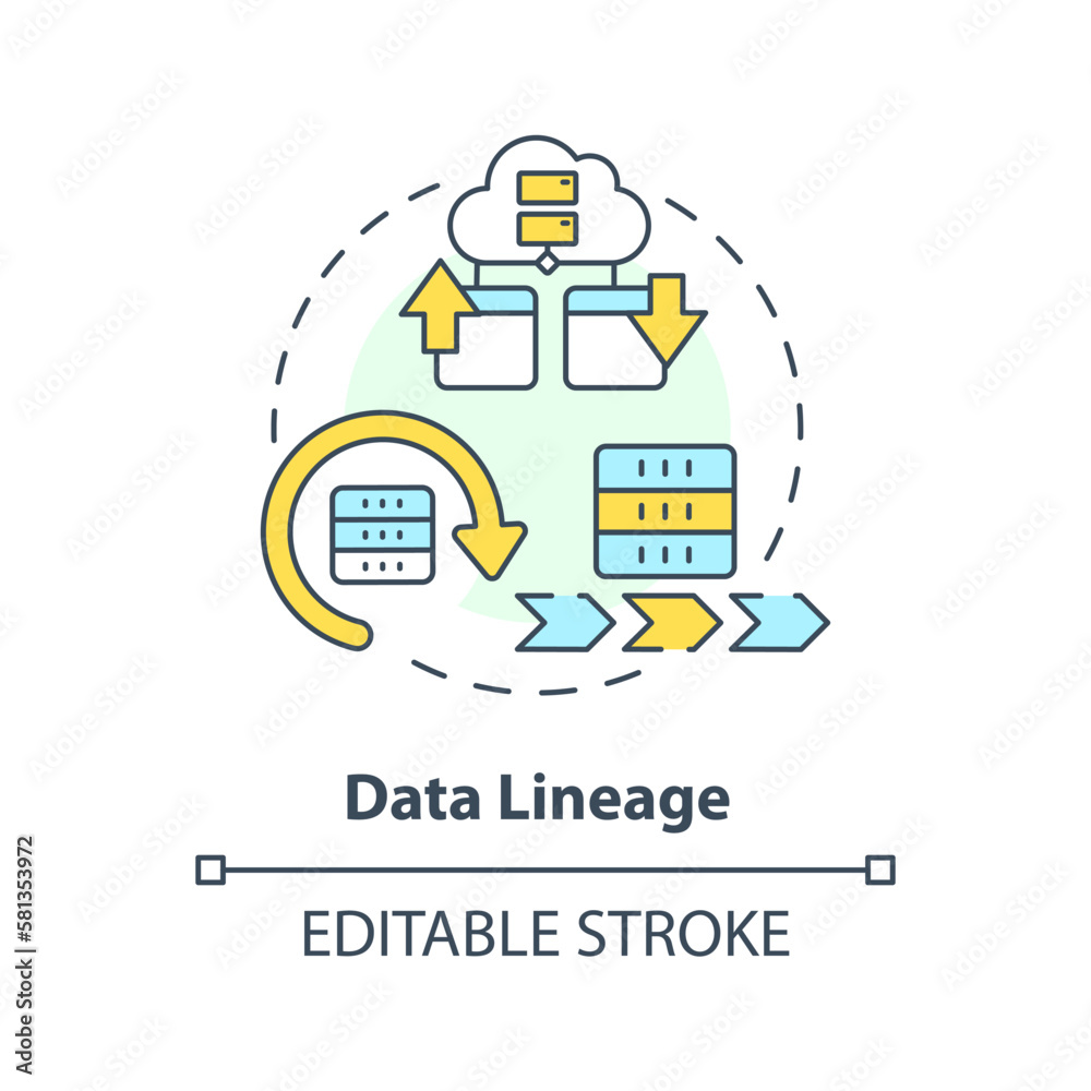 Data Lineage Concept Icon Information Flow Record Data Lake Key Concept Abstract Idea Thin