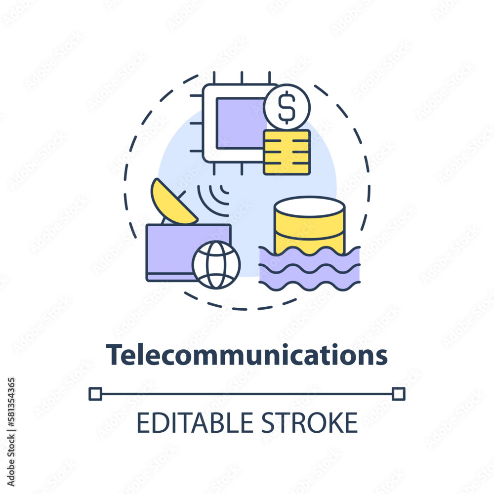Telecommunications concept icon. Telecom industry. Data lake use case ...