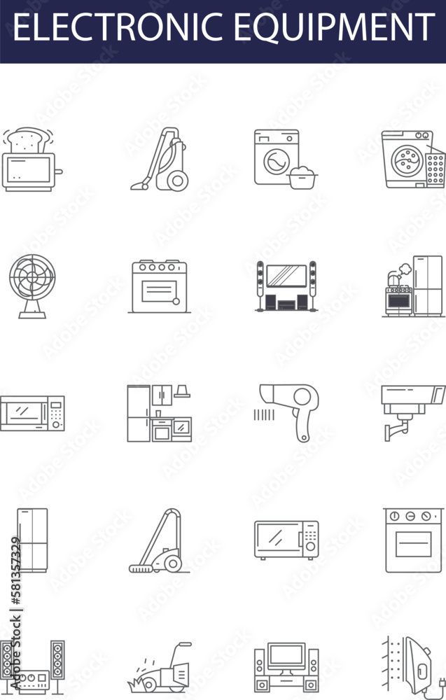 Electronic equipment line vector icons and signs. devices, gadgets ...