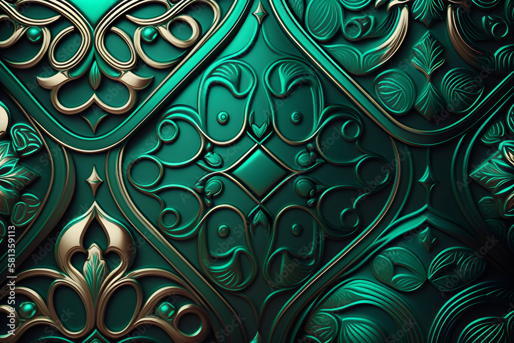 Luxury golden emerald wallpaper. Abstract gold line arts texture with ...