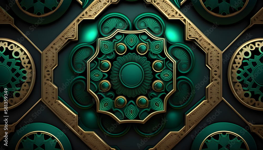 Luxury golden emerald wallpaper. Abstract gold line arts texture with ...