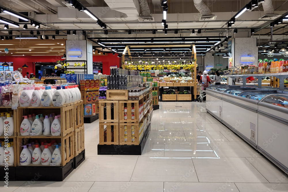 Kuala Lumpur, Malaysia - 12 Mar 2023: Interior view of Jaya Grocer ...