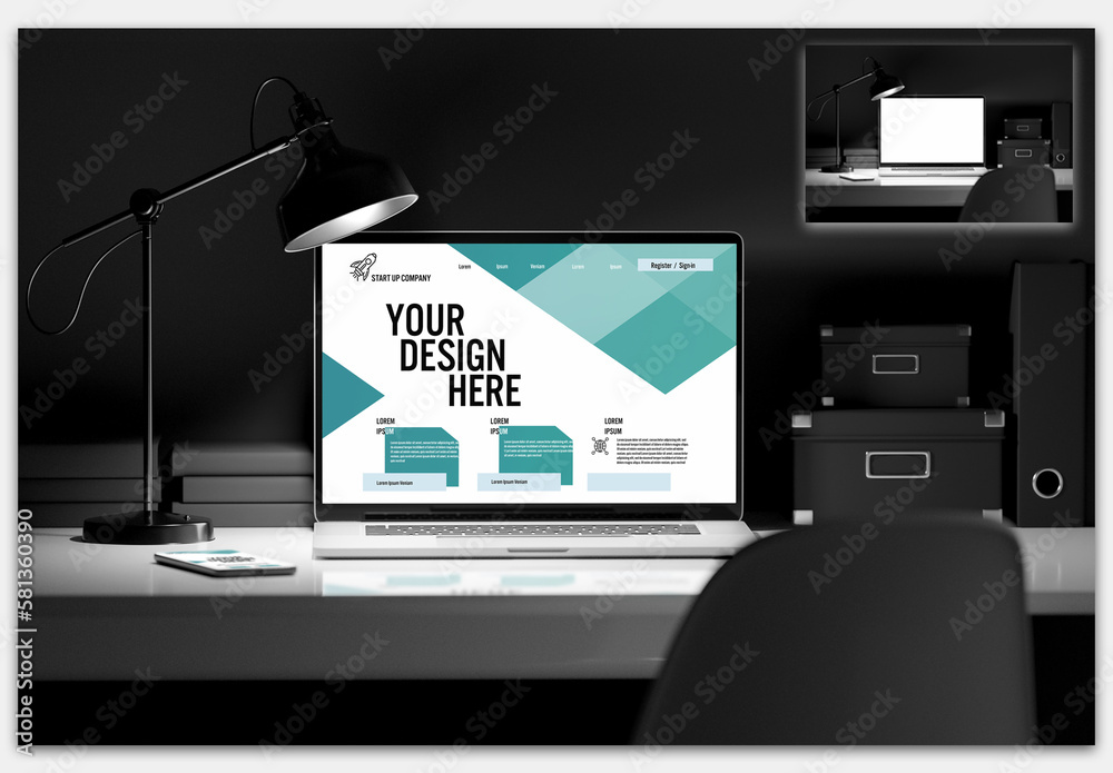 Customisable mock up of modern devices Stock Template | Adobe Stock