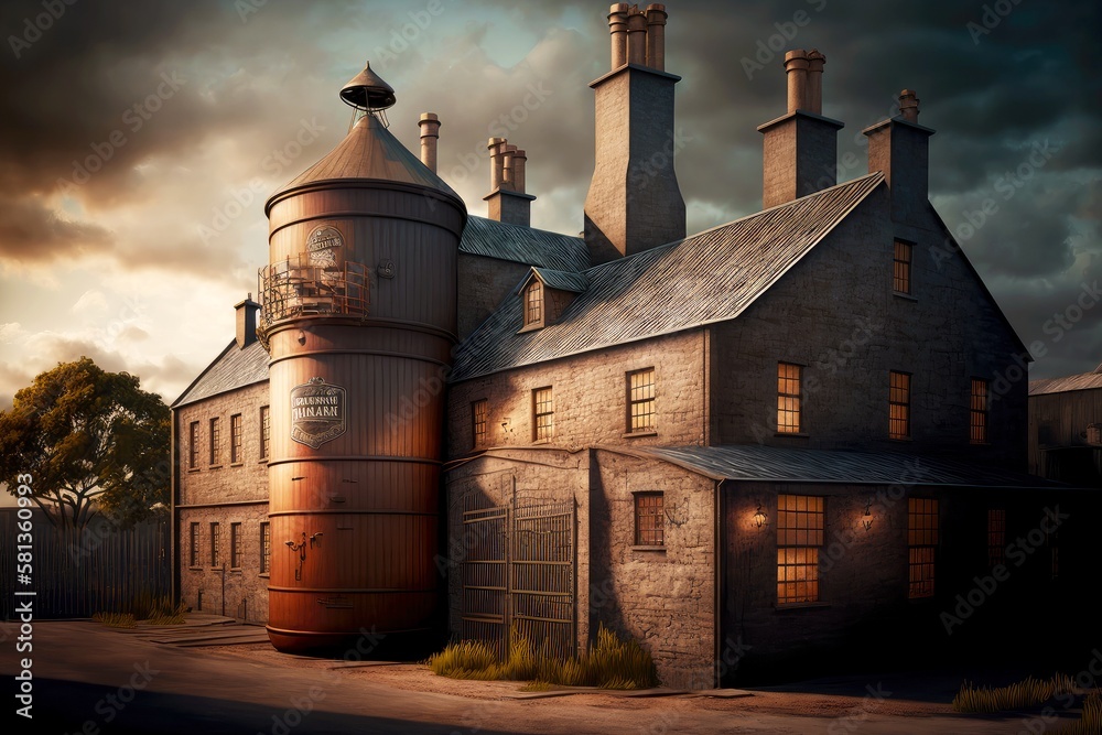 distillery production house, food and drink manufactory, created with ...